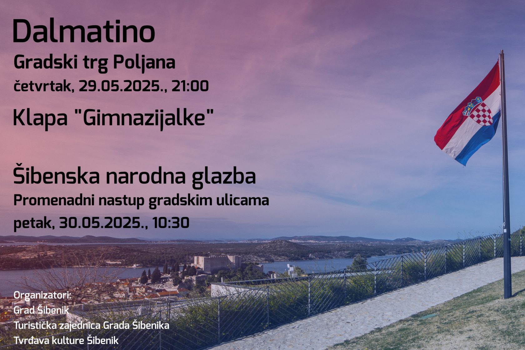 Grupa Dalmatino uoči Dana državnosti nastupa na šibenskoj Poljani ...